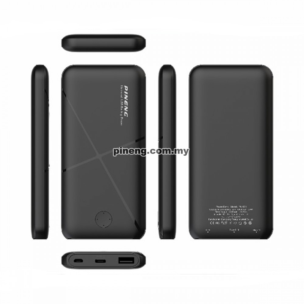 PINENG PN973 Power Bank, 10000mAh, 2 Input, 1 Output, White Color